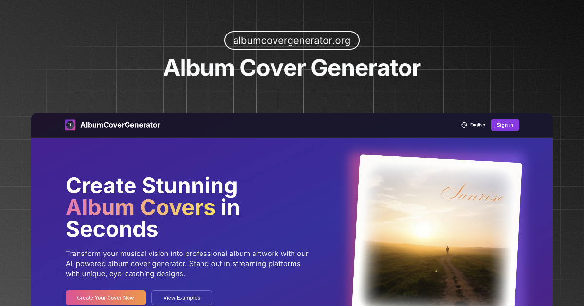Font Album Cover Generator | Create Typography-Based Album Art